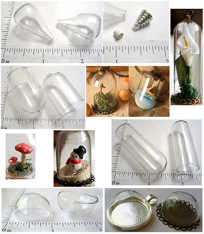 The Enchanted Gallery: New Glass Domes for Terrarium Craft Jewelry and ...
