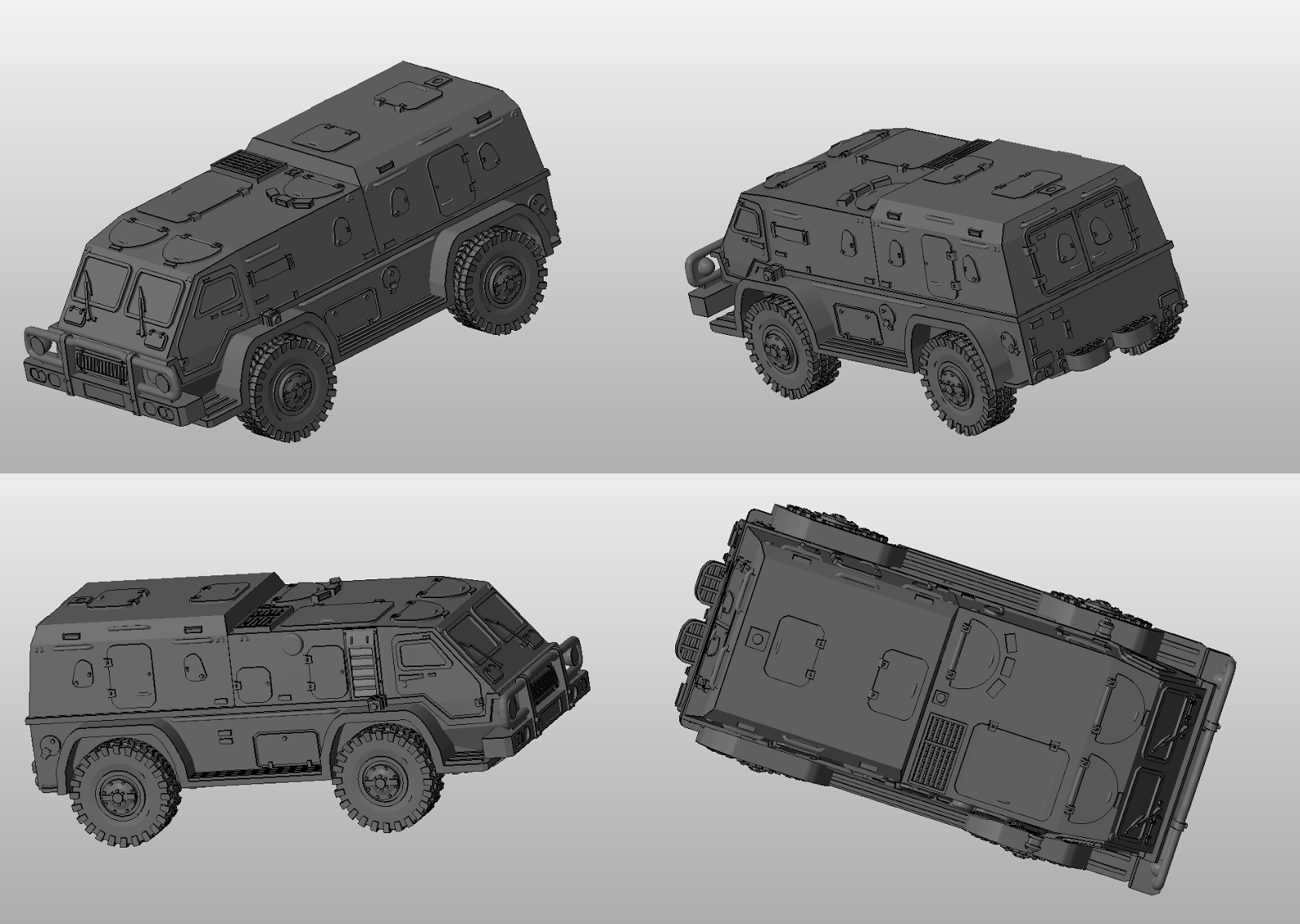Fjodin's 3D Workbench: 1:100 GAZ-3937 Vodnik