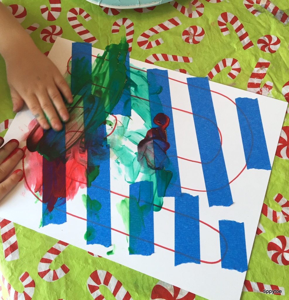 Tippytoe Crafts: Finger-Painted Candy Canes