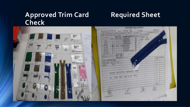 Textile Tools: Trims card preparation and submission to buyer for approvel