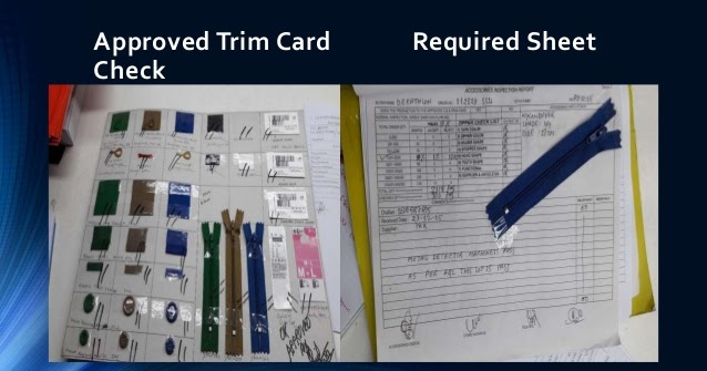 Textile Tools: Trims card preparation and submission to buyer for approvel