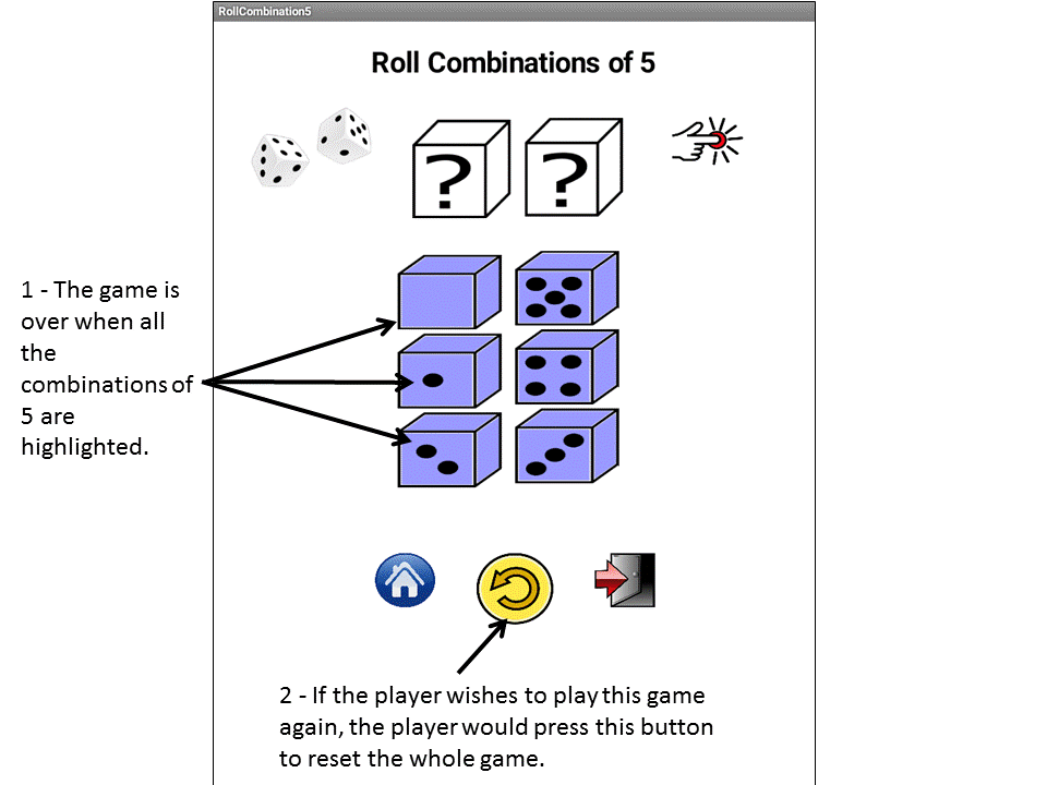 Roll Combinations (numbers 5 - 10)