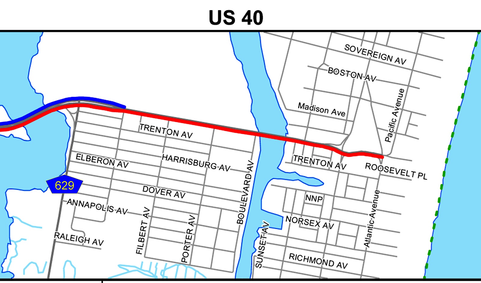Landmarks: Begin Route 40