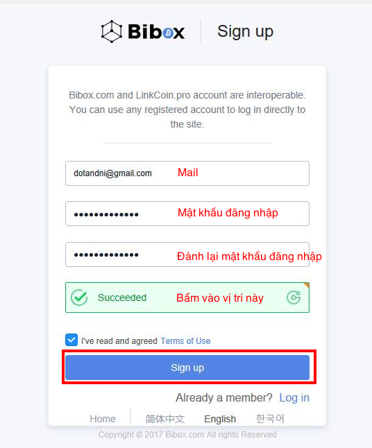 Hướng dẫn Tạo Tài Khoản Sàn Bibox