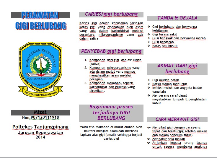 PM Info Channel: Contoh Leaflet Perawatan Gigi Berlubang