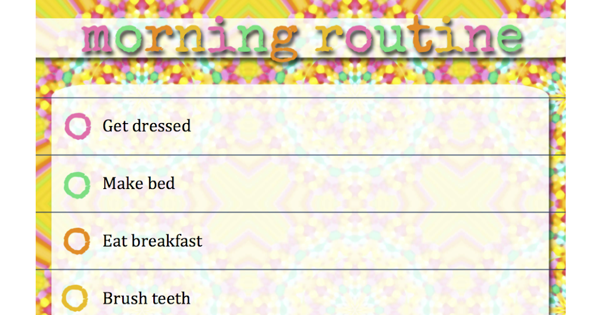 My Fashionable Designs: Morning Routine & Bedtime Routine - FREE ...