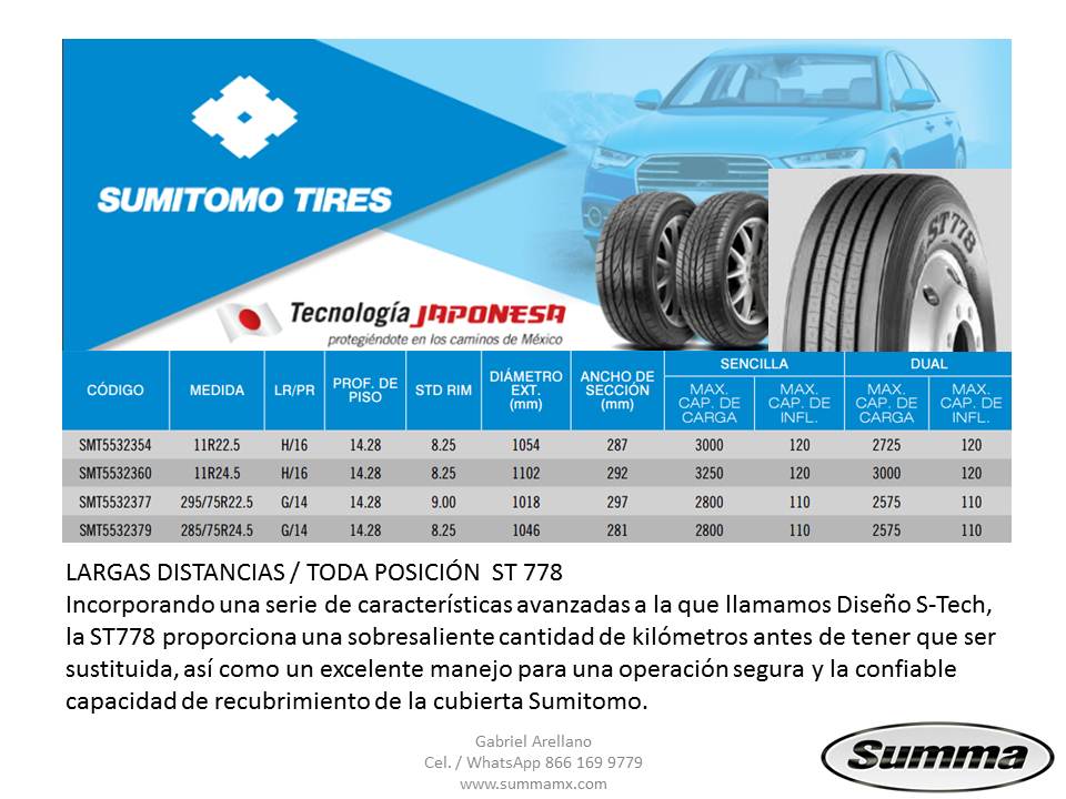 Llantas Para Camion: Llanta Sumitomo Toda Posición ST 778