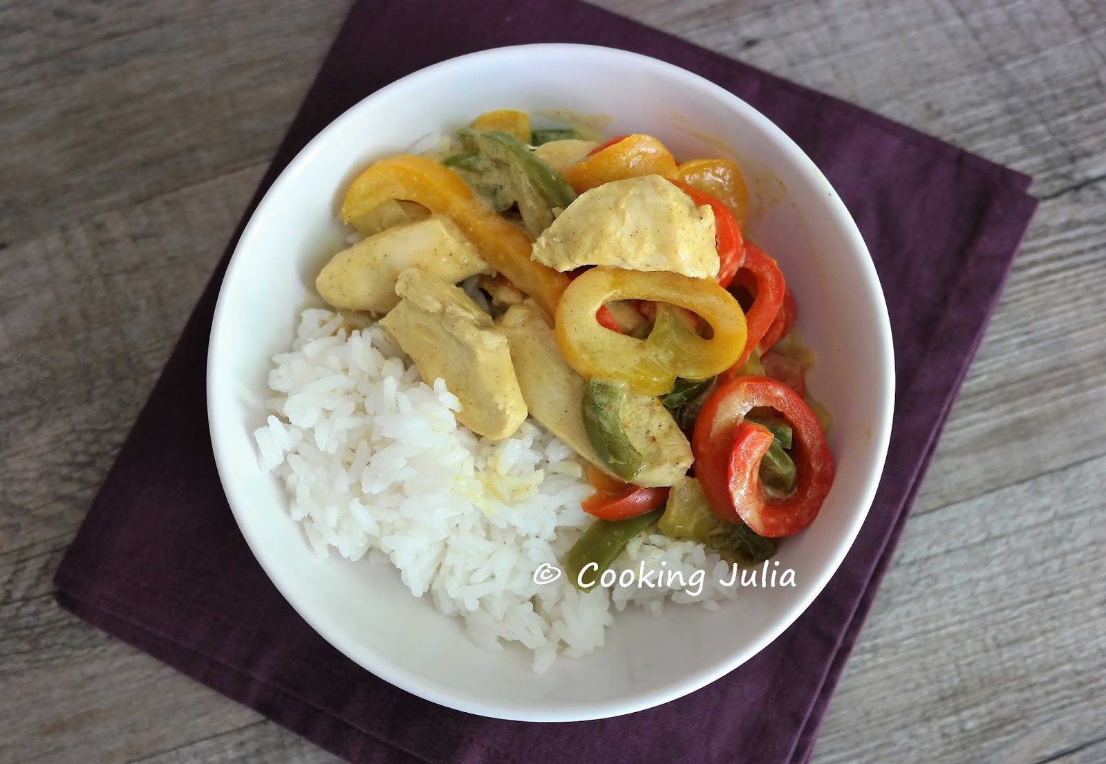 Cooking Julia Curry De Poulet Aux Trois Poivrons