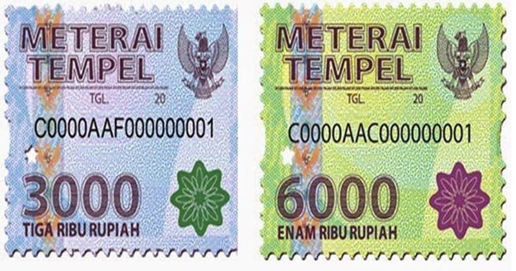 Materai / Matrai Original Rp. 4000 - Rp. 7000