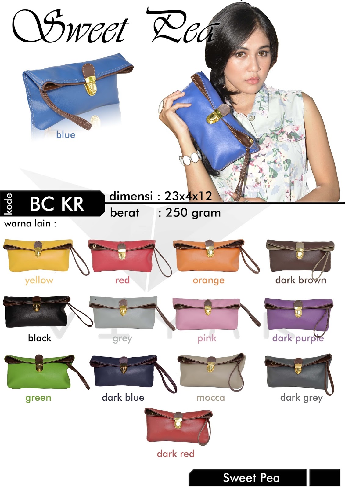 PRODUSEN TAS BOGOR: CLUTCH RESLETING LUCU MODEL SIMPEL ( SWEETPEA )