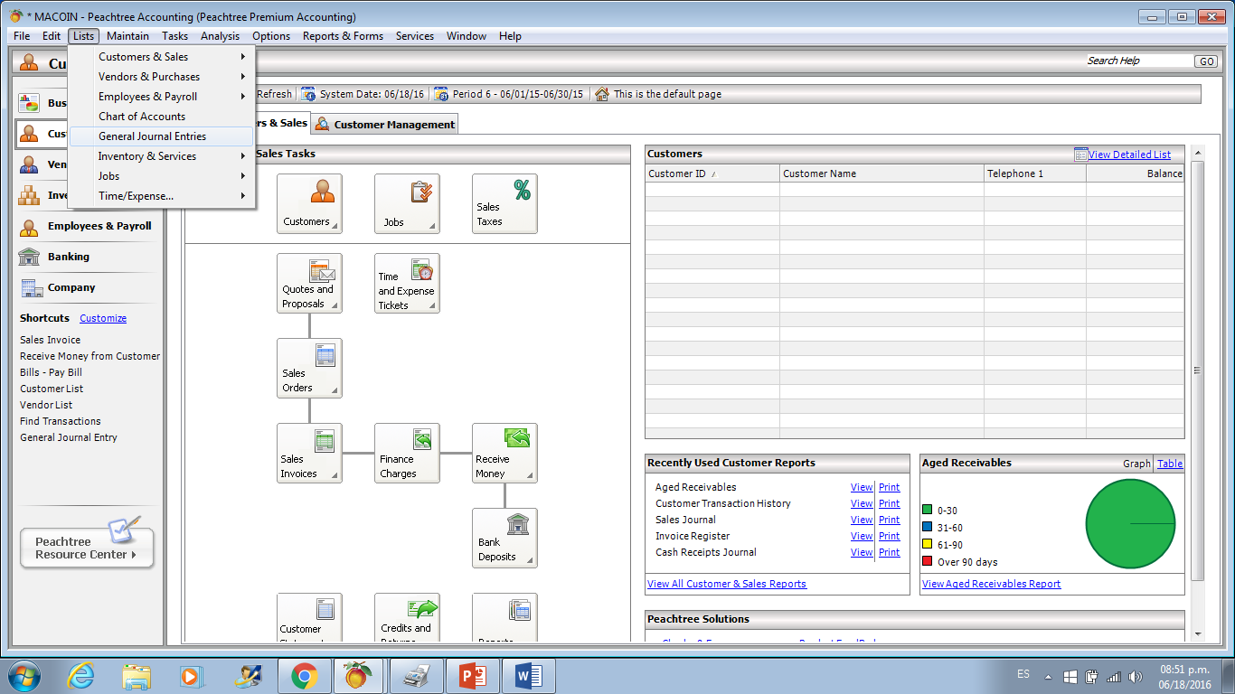ASIENTOS DE AJUSTES EN PEACHTREE ~ Uso del Software De Contabilidad ...
