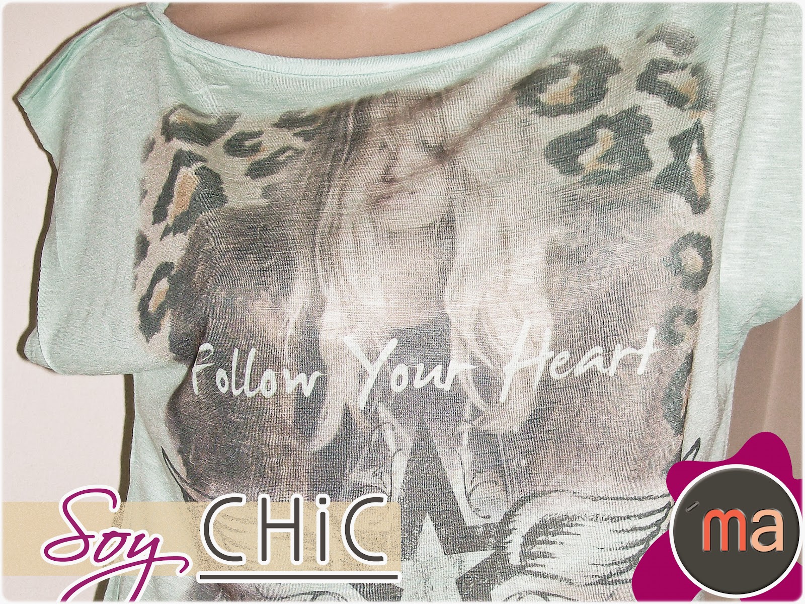 Mercado - Argentino ::....: Remera Turquesa Estilo "CHiC" con Estampado ...