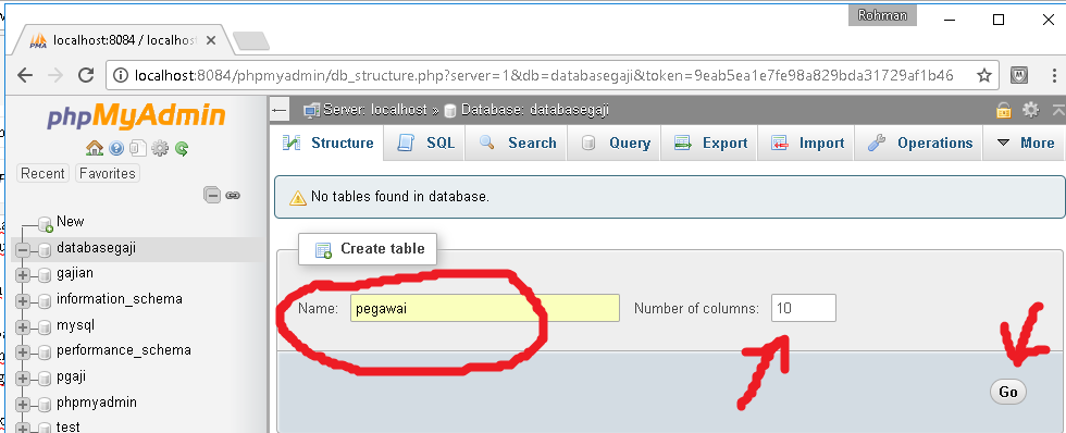 Cara Membuat Tabel di Phpmyadmin dan Mengisinya