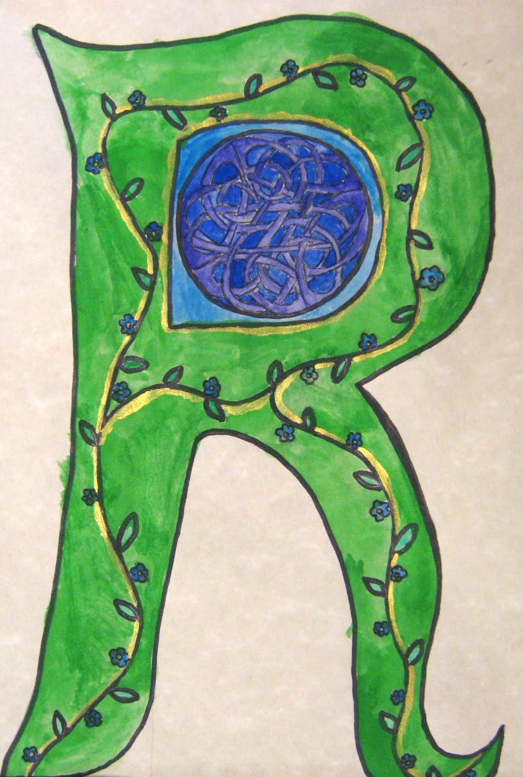 Art is Basic-- Art Teacher Blog: Illuminated Letters-- The 5th/6th grade