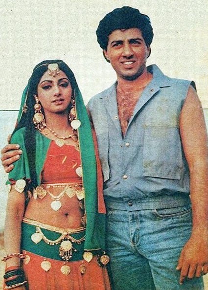 Sridevi: Sridevi and Sunny Deol in Joshilaay (1989) With Director ...