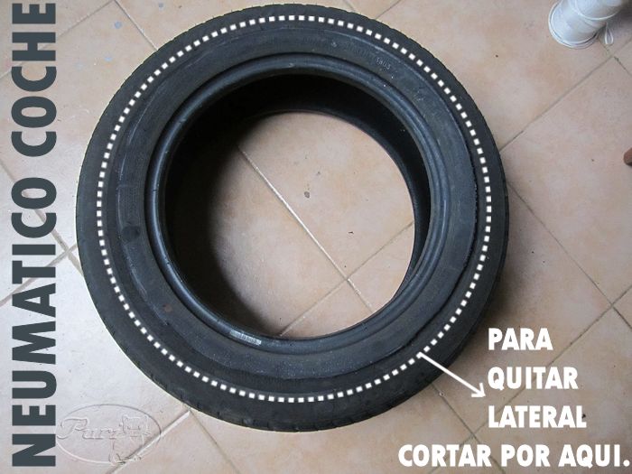 MACETA DE NEUMATICO DE SCOTER CON BORDE SUPERIOR