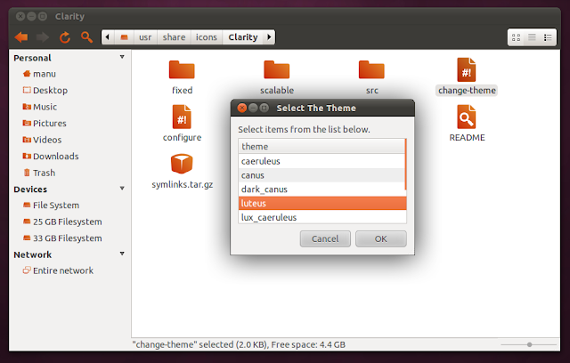 Nautilus Elementary Ambiance Theme + Orange Themed Clarity Icons ...