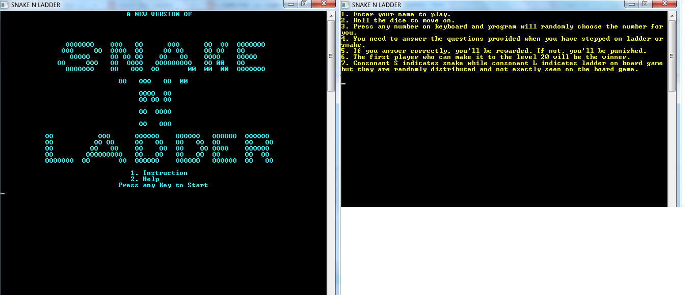 SNAKE AND LADDER Source Code Output SNAKE AND LADDER Source Code Output