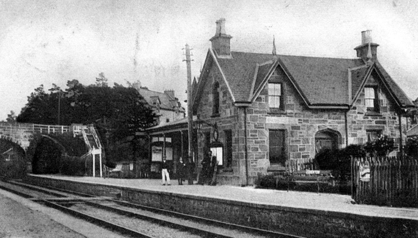 Tour Scotland: Old Photograph Railway Station Edderton Scotland