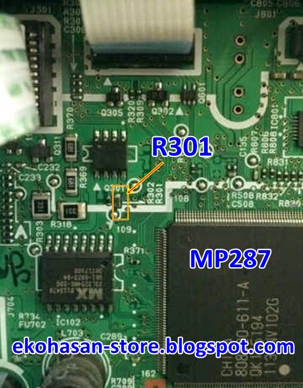 Resistor R301 Canon ip2770, MP258, MP287 Error B200 / P10