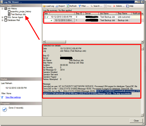 Create sql server database backup(.BAK) file using sql server job agent ...