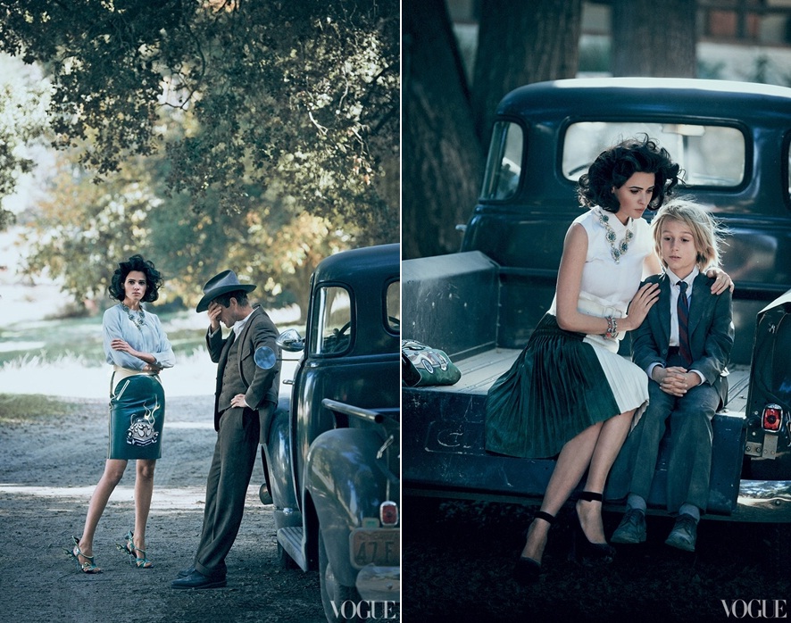 Moleskine Male: Aaron Eckhart & Lara Stone for VOGUE