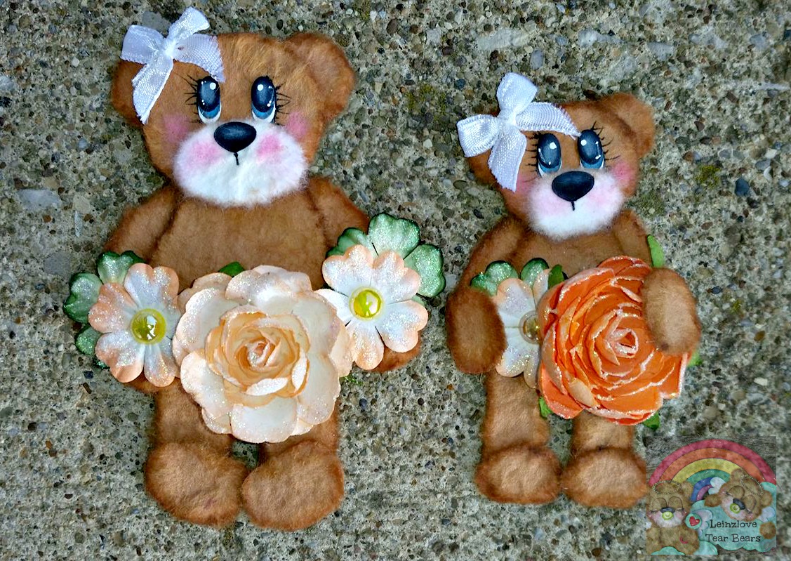 Leinzlove Tear Bears: Sparkly Peach Flower Tear Bear Scrapbook Paper ...