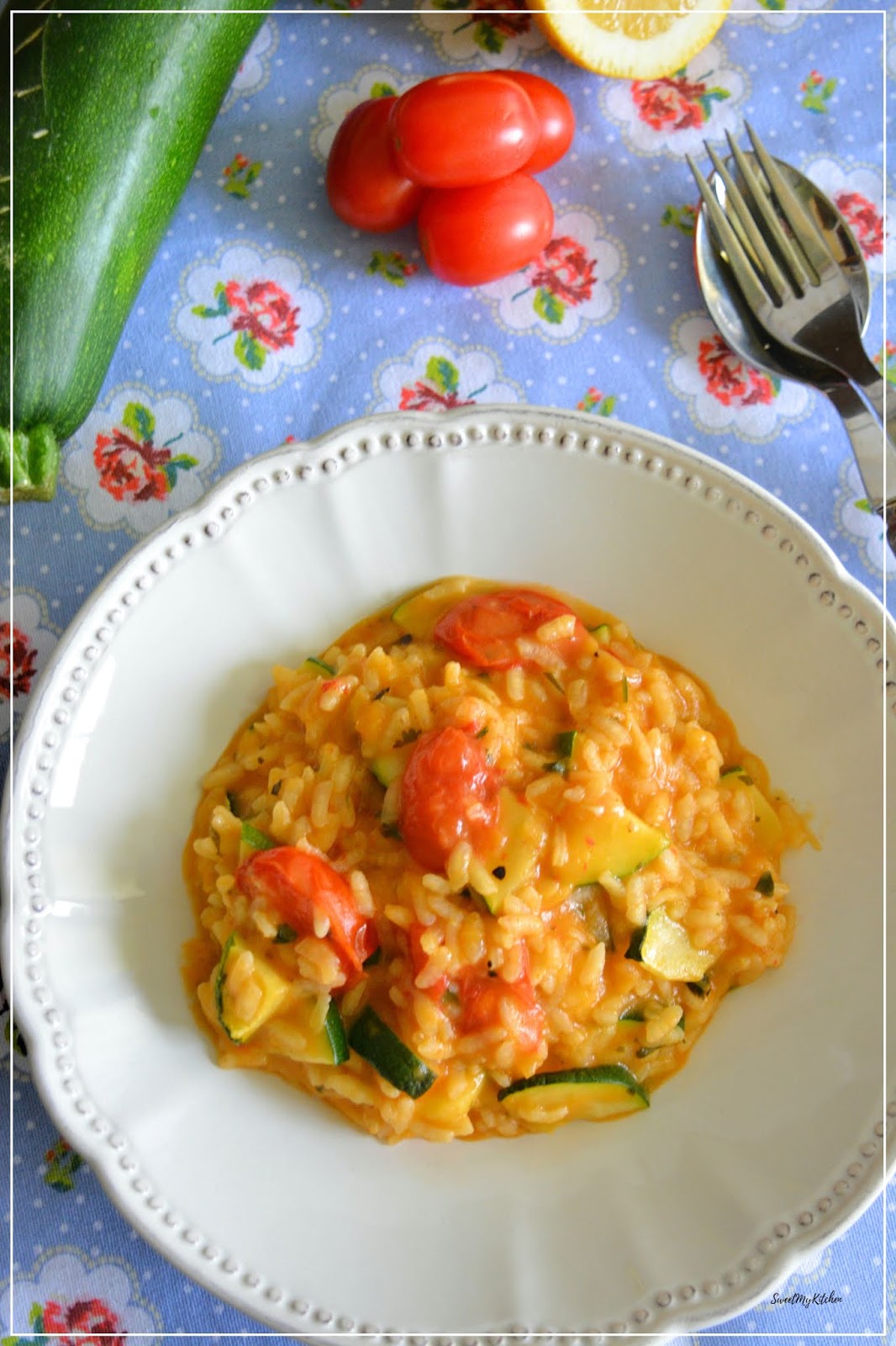 Sweet my Kitchen: Risotto de tomate e courgette