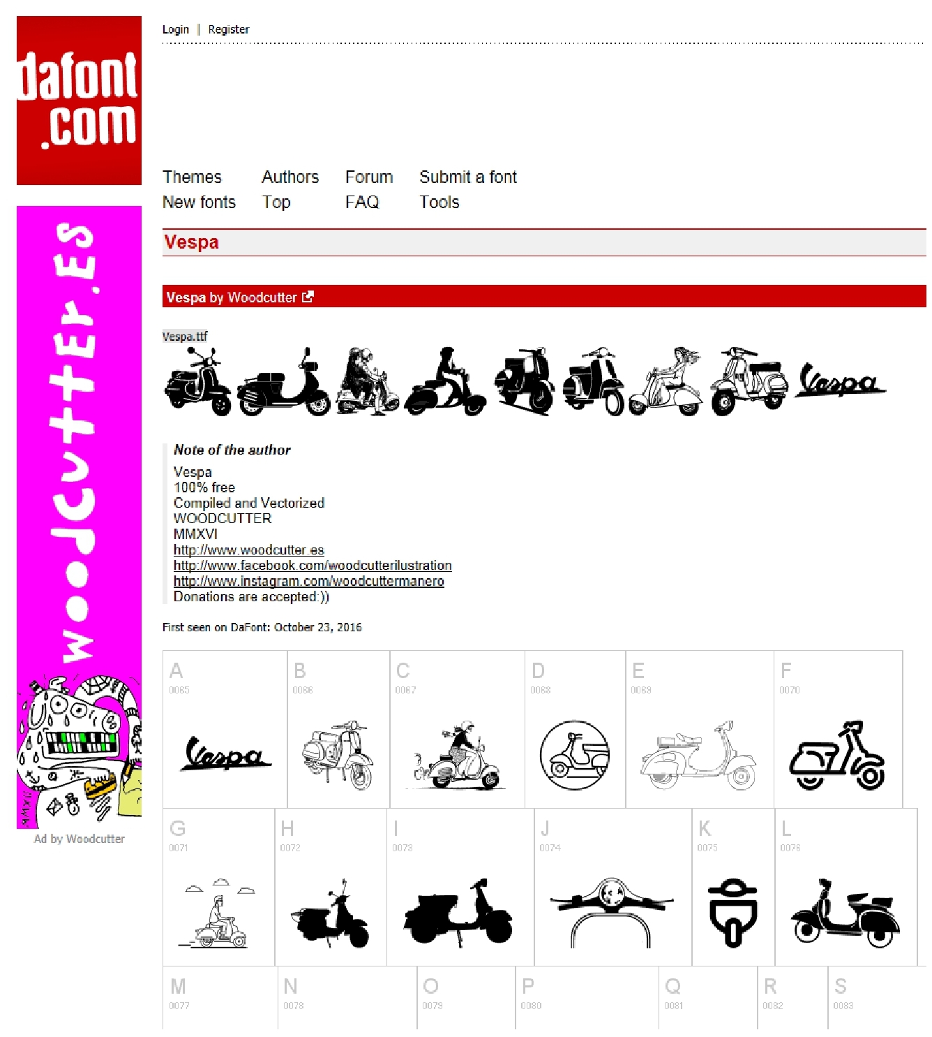 To lead 2 stroke: Vespa Font