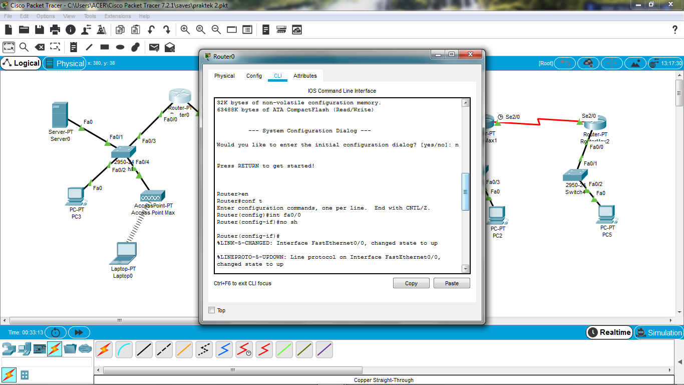 Konfigurasi Cisco Packet Tracer 1 Server,1 Router,2 Switch,2 Acces ...