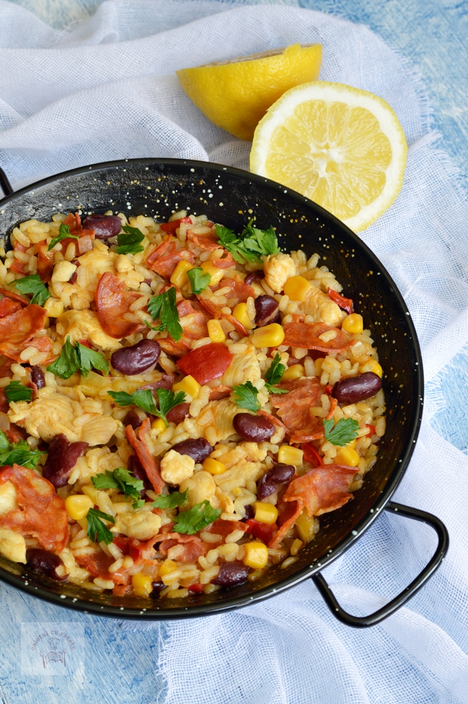 Paella cu pui si chorizo - CAIETUL CU RETETE