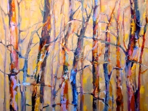 Joan Fullerton Paintings: Contemporary Abstract Aspen Tree Landscape ...