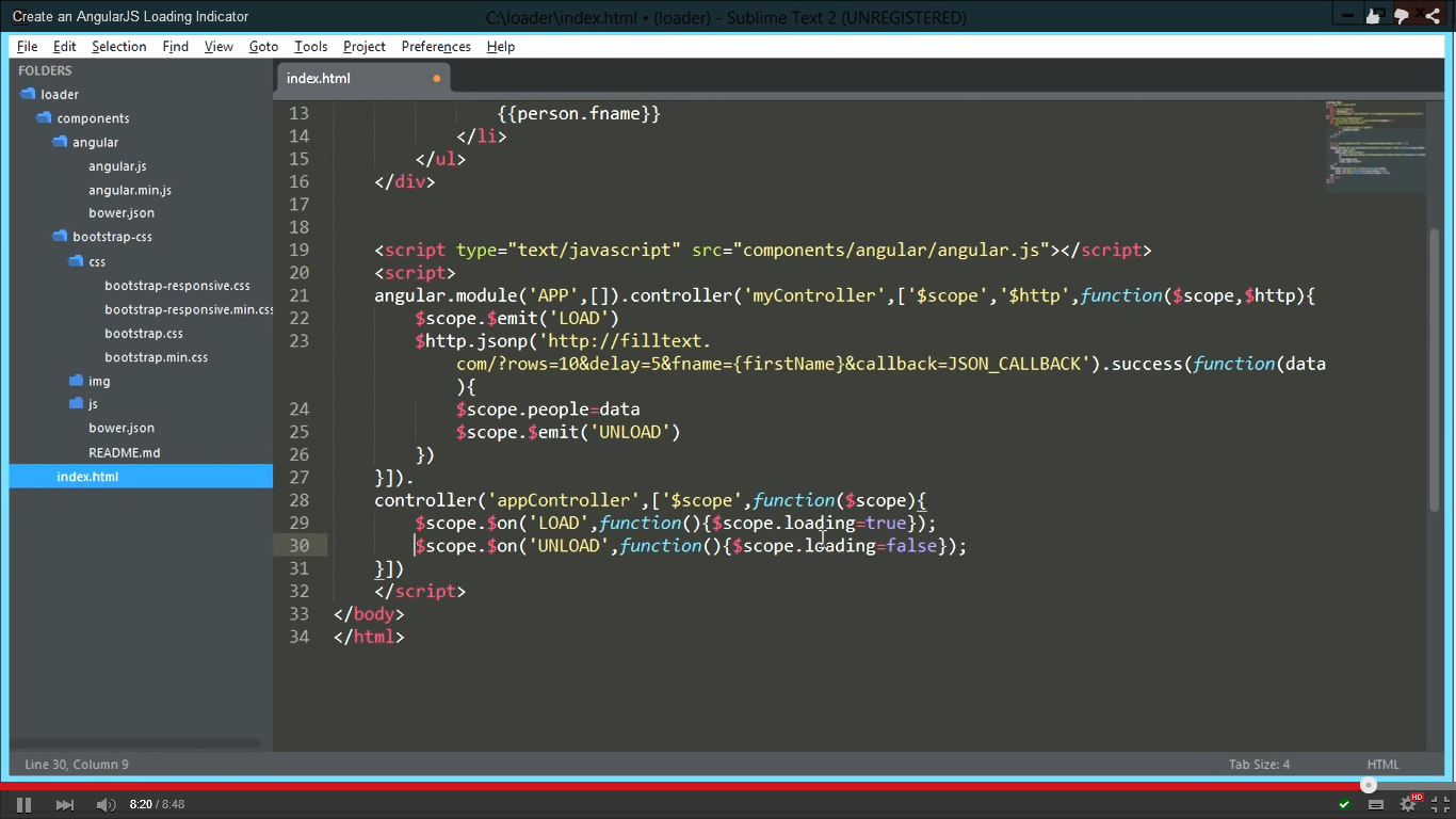 Web Tutorial Using C Anglular Loading Using Bootstrap