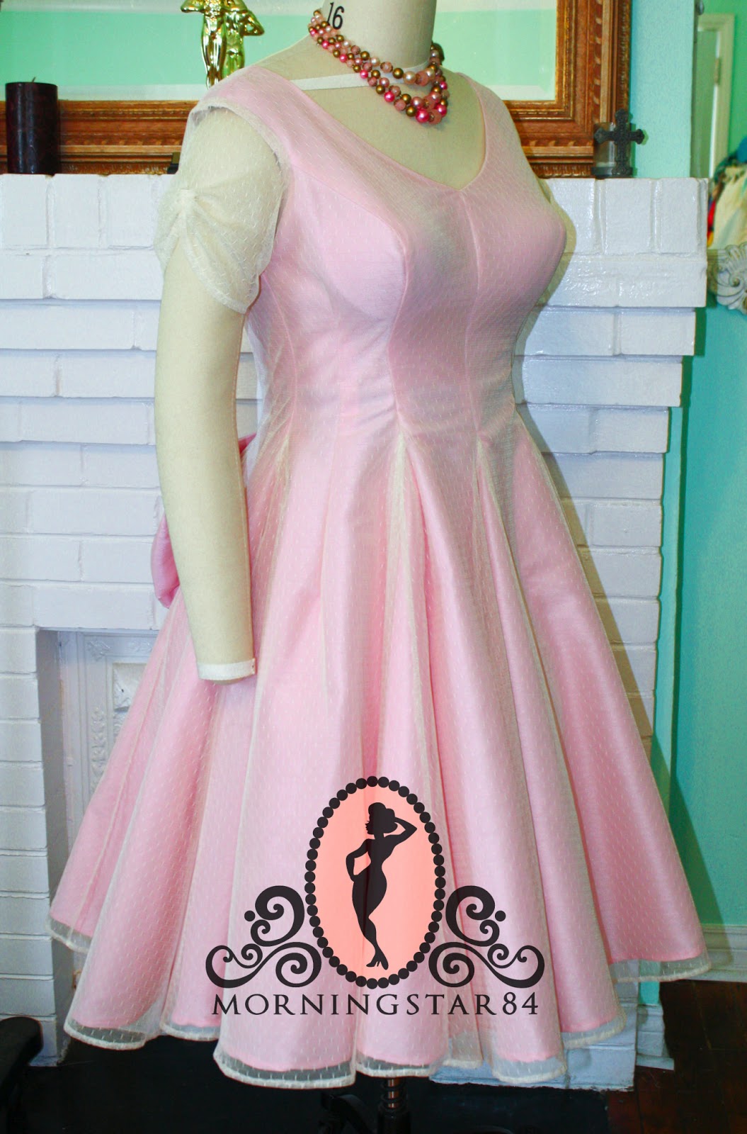 Morningstar Pinup: Pink 50s Wedding Dress-Simplicity 1461