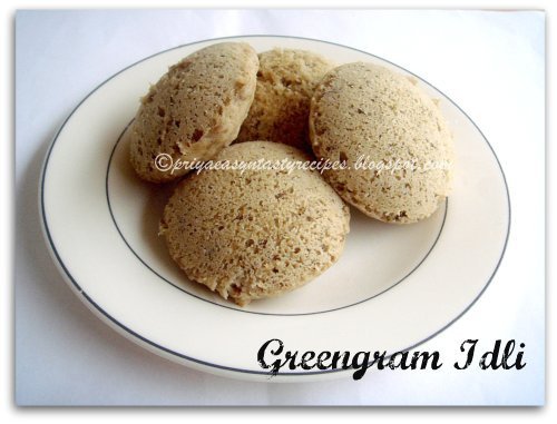 Priya's Versatile Recipes: Greengram Idli