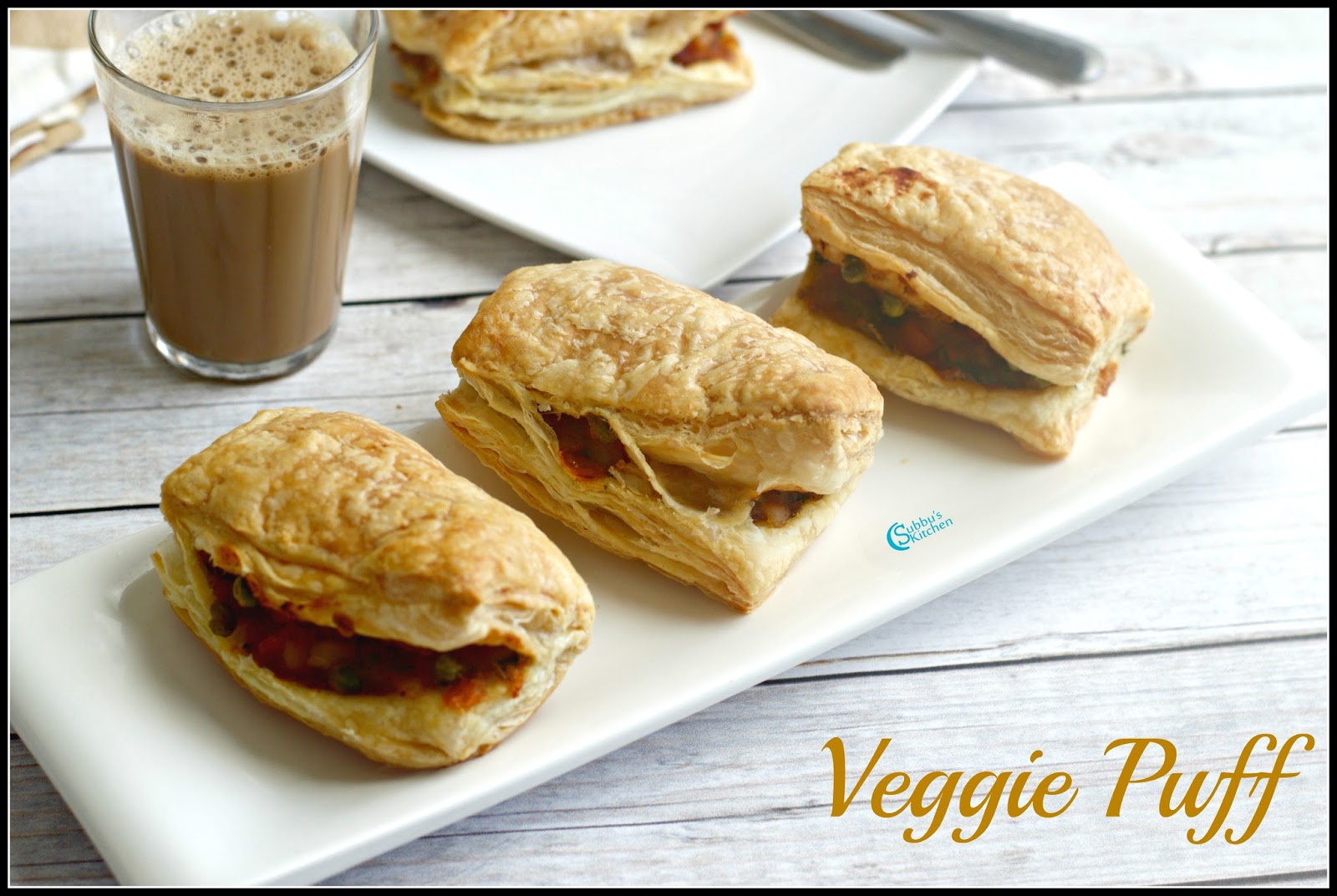 Bakery Style Vegetable Puff Recipe | Vegg Puff Recipe - Subbus Kitchen