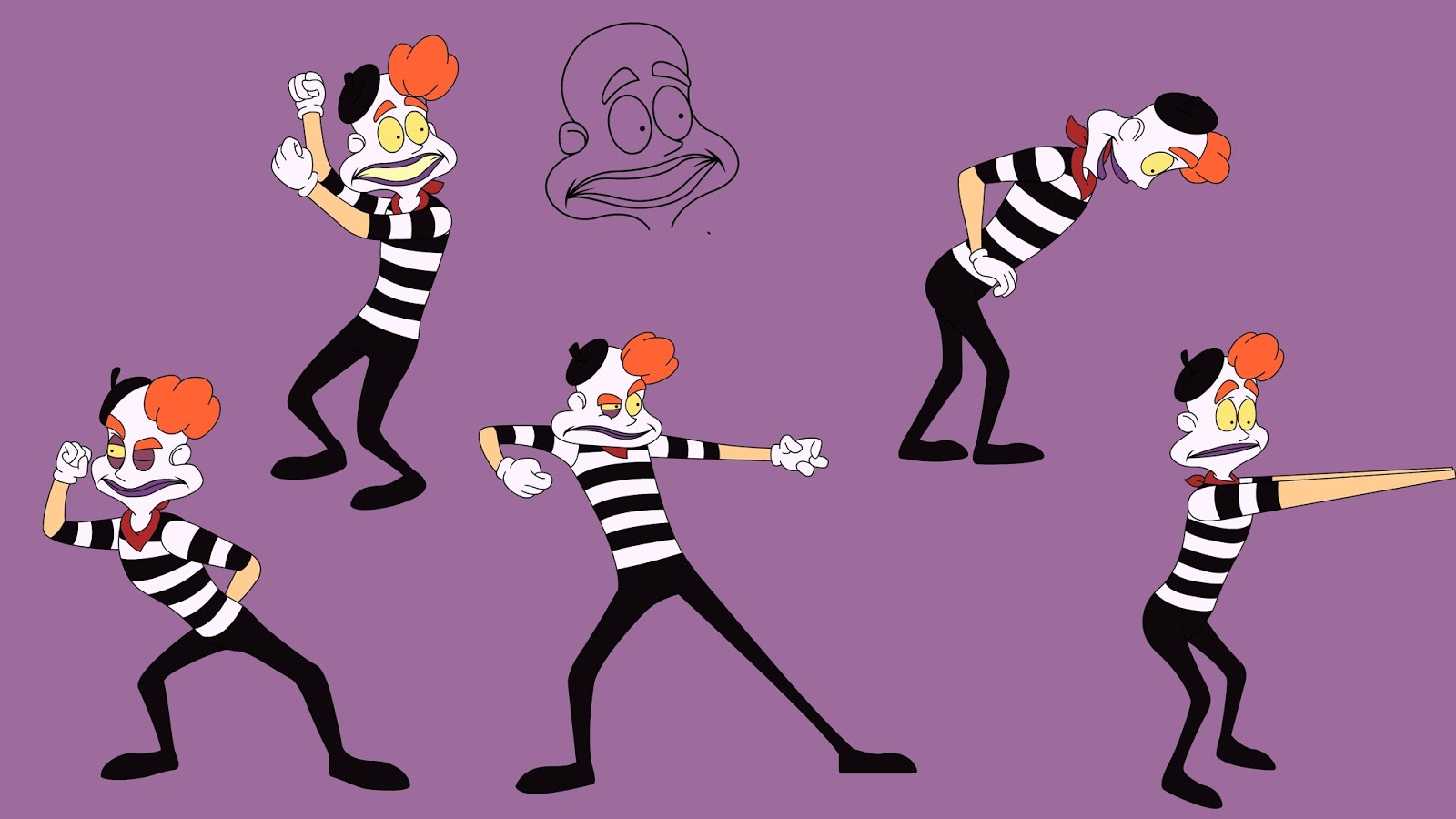 Ash Toons: The Mime model sheets