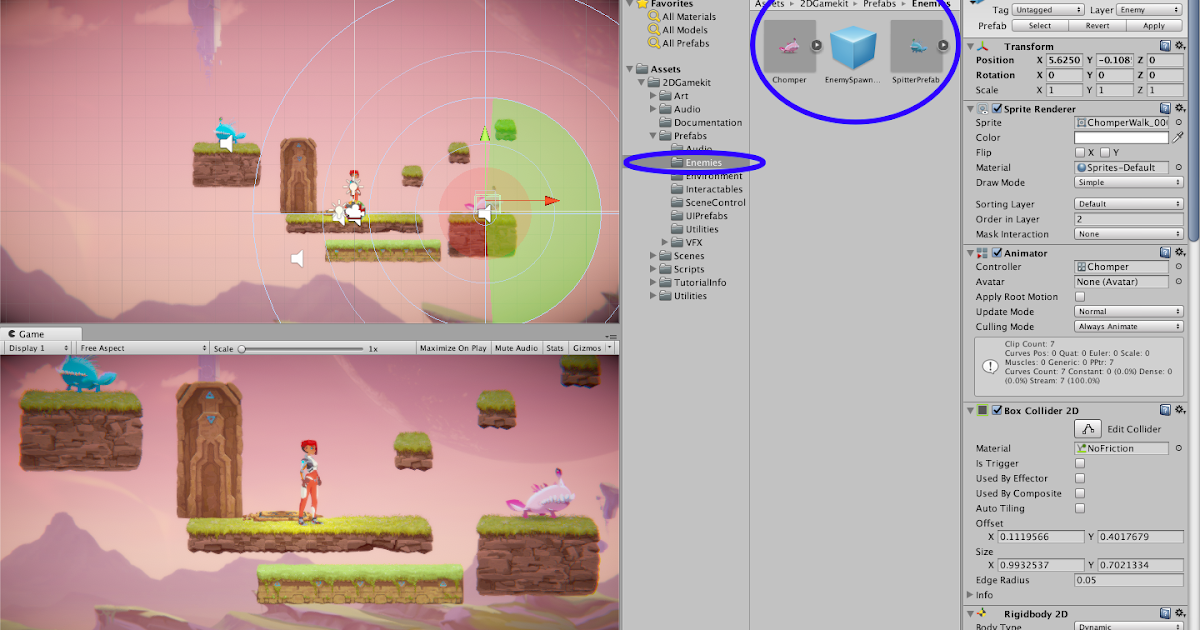 Unity 2D game Kitやってみた[日本語訳1-7] - Movelog