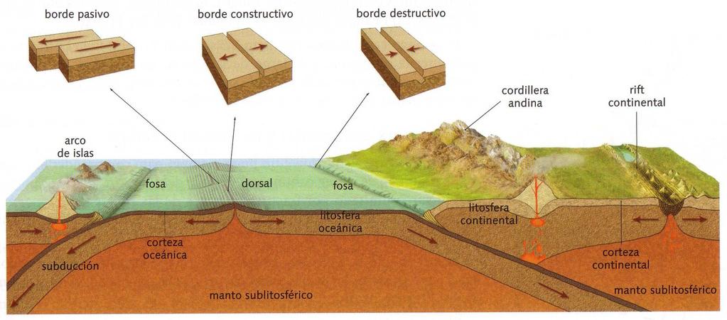 La dinámica interna y el relieve: 1. Los límites entre placas y el relieve