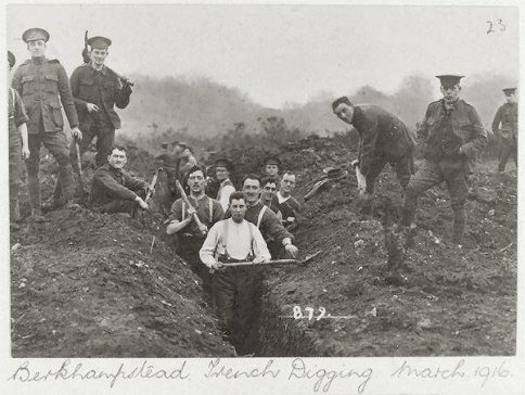 Historical Photos: WW1: Trench digging Training.