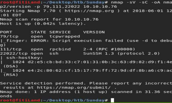 [HTB write-up] Sunday