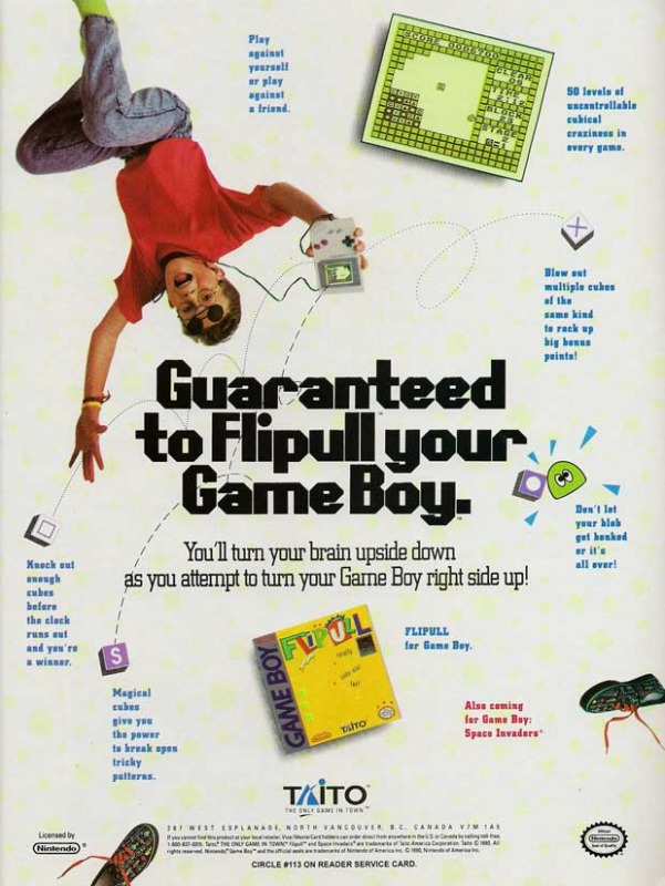 Classic Game Boy Ads: Flipull Game Boy Ad