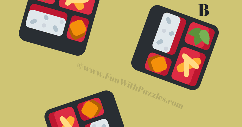 Spot the Odd One Out: Food Box Picture Puzzle Question