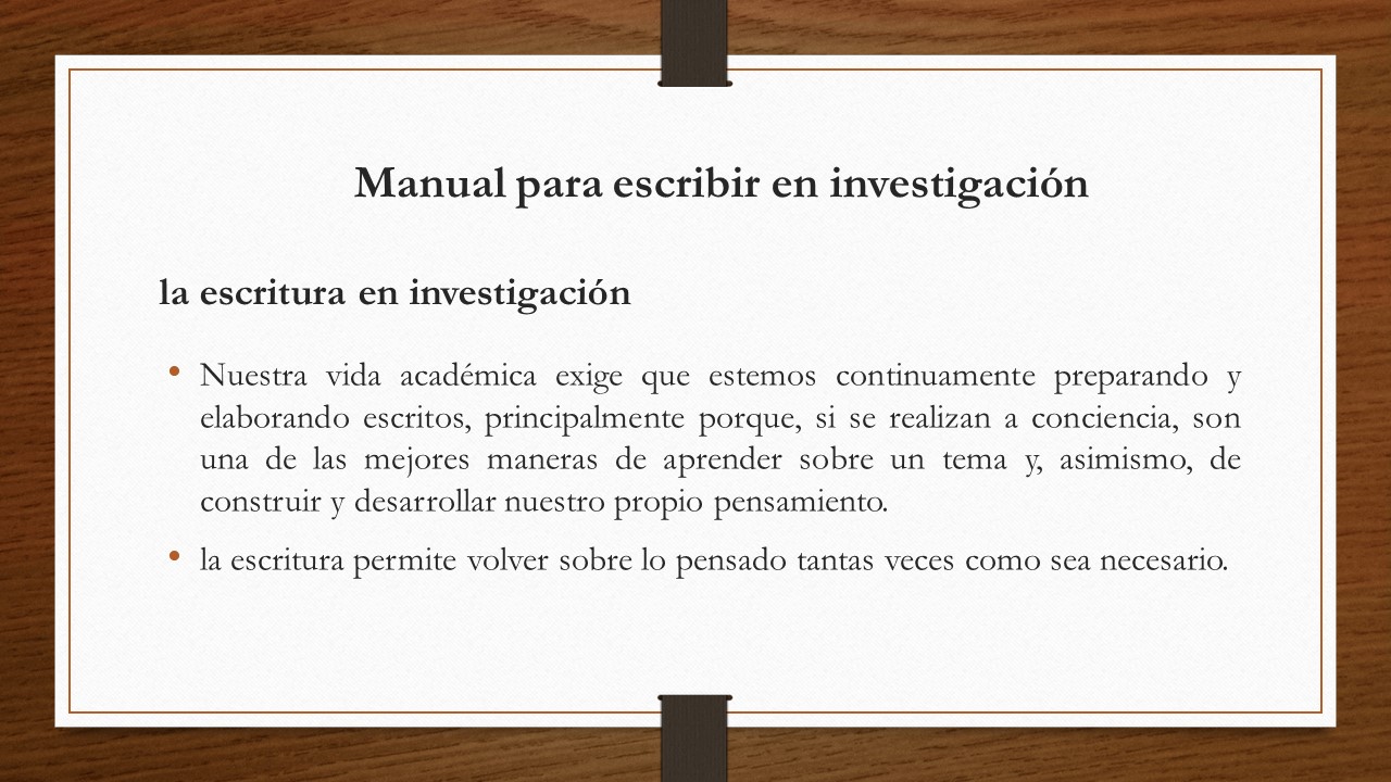 Manual sobre la escritura en investigación