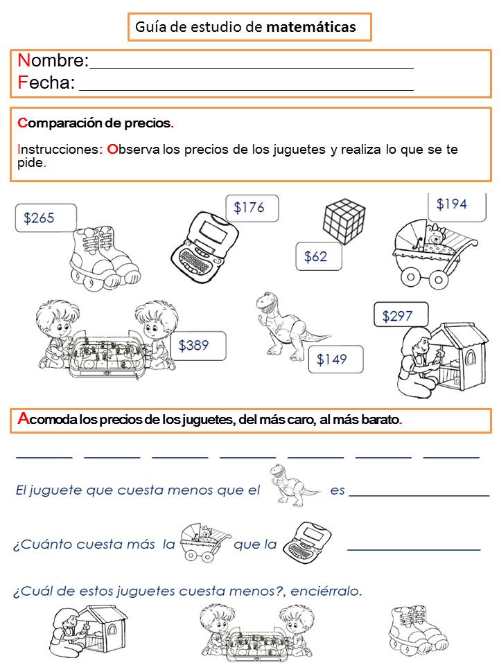 Instituto Juárez 2° Primaria: Guía de estudio Matemáticas