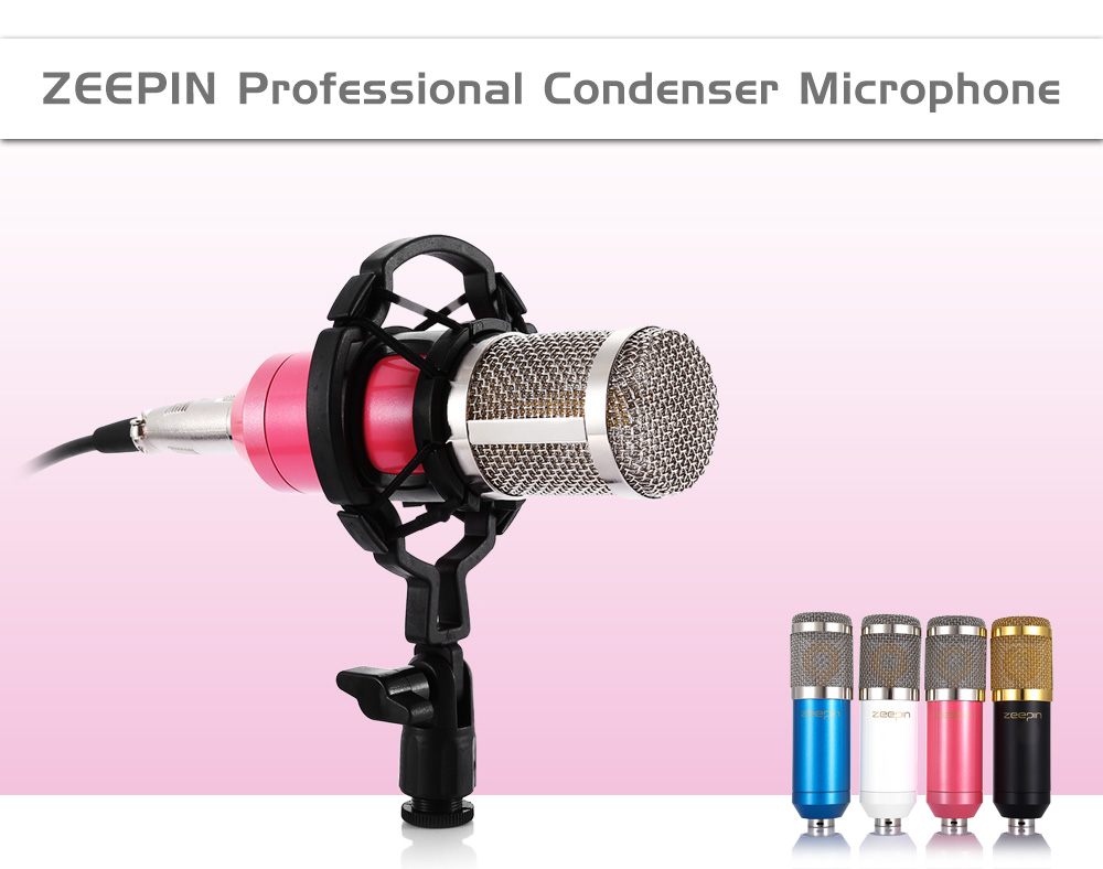 ZEEPIN Professional Condenser Microphone for Recording - BLACK - new ...