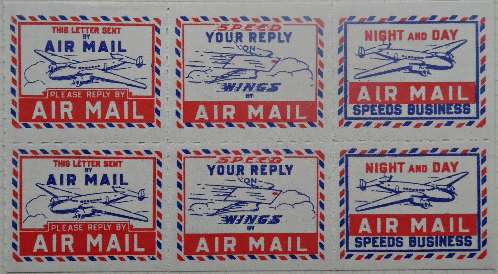 International Airmail And Priority Mail Labels: Canada: Airmail labels 2