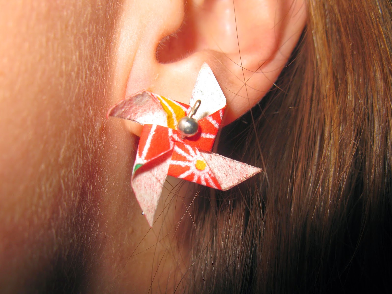 Glue and Random Objects: Pinwheel Earrings