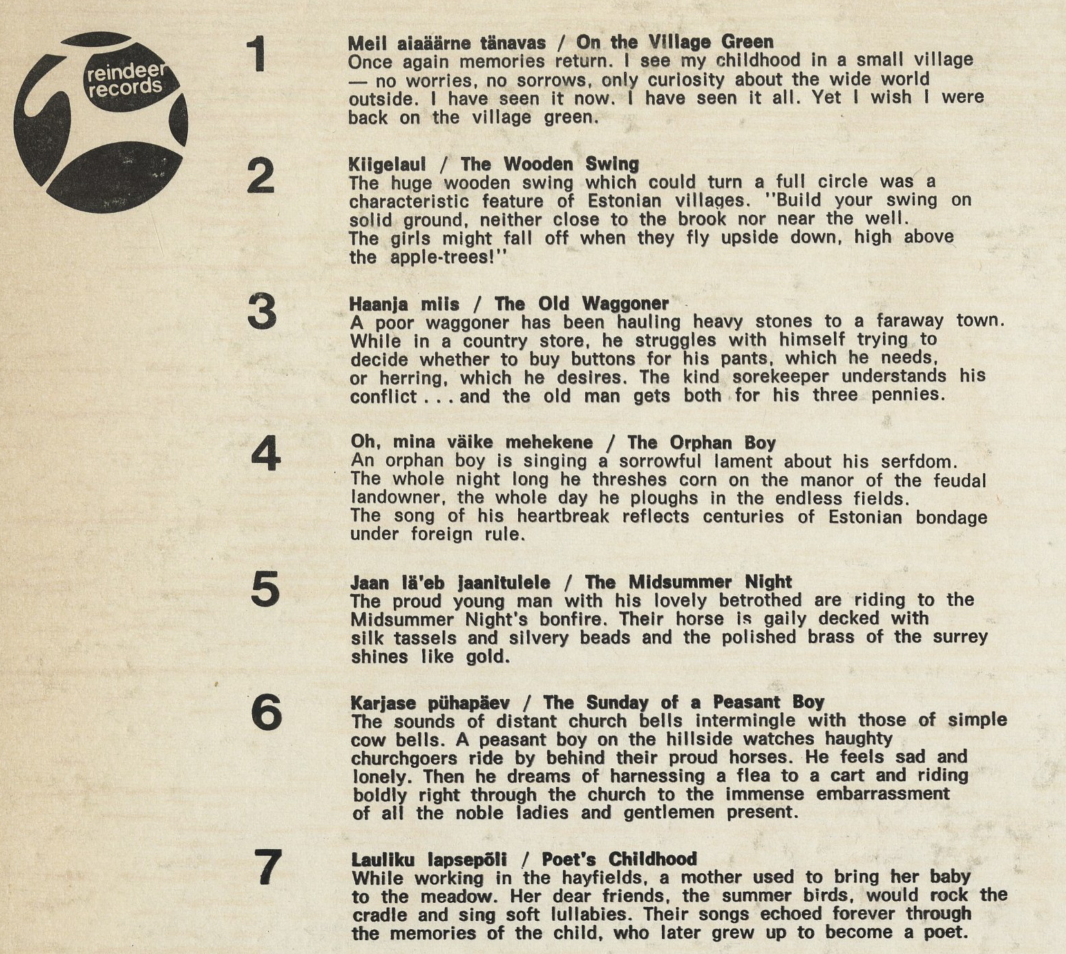 BeeHive Drone : Music For The Devoted: Reet Hendrikson - "Meil Aiaaarne ...