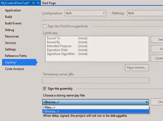Sql Code Space Create Ssis Custom Control Flow Task Part 2 Project Configuration